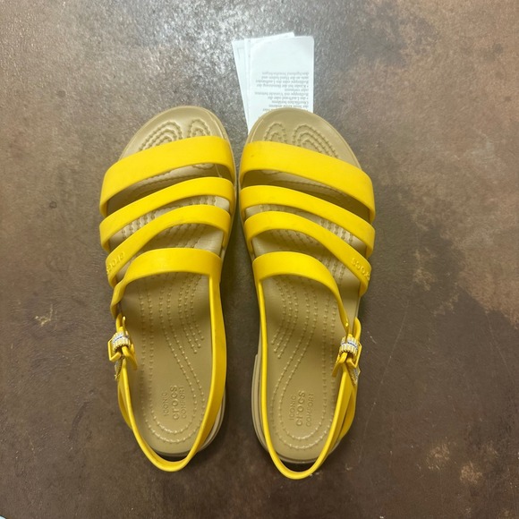 CROCS | Shoes | Crocs Tulum Sandals Yellow Strappy Adjustable Buckle ...